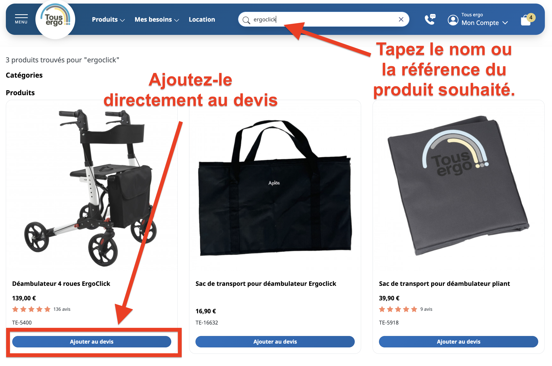 Comment faire un devis ? (Pour moi, pour une tierce personne, code LPPR ...